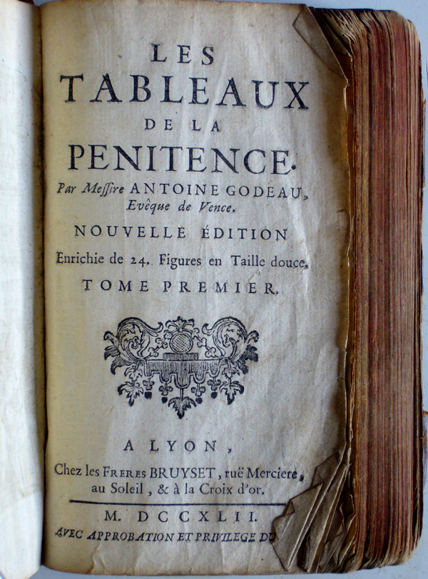 Godeau, Les tableaux de la pénitence, 1742 – textes rares